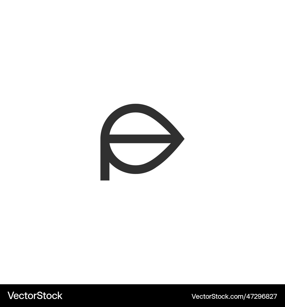 Alphabet initials logo pe ep p and e Royalty Free Vector