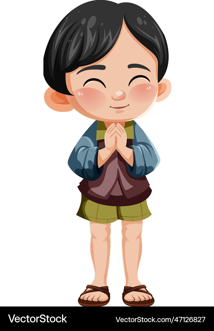 Cute cartoon character with smiley face standing Vector Image