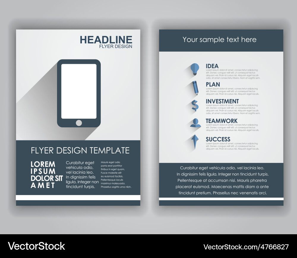 Design business flyers in a flat style Royalty Free Vector