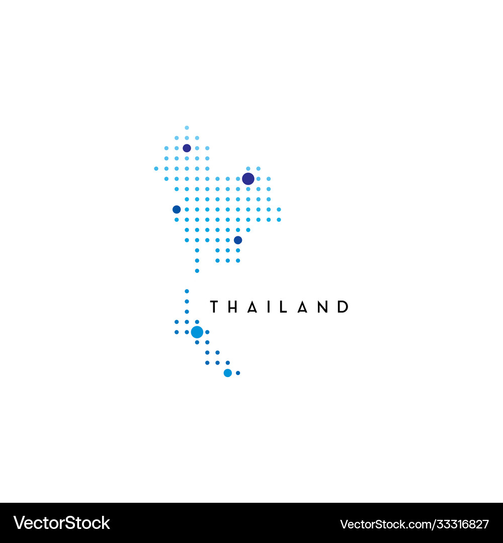 Dotted thailand logo design inspiration Royalty Free Vector