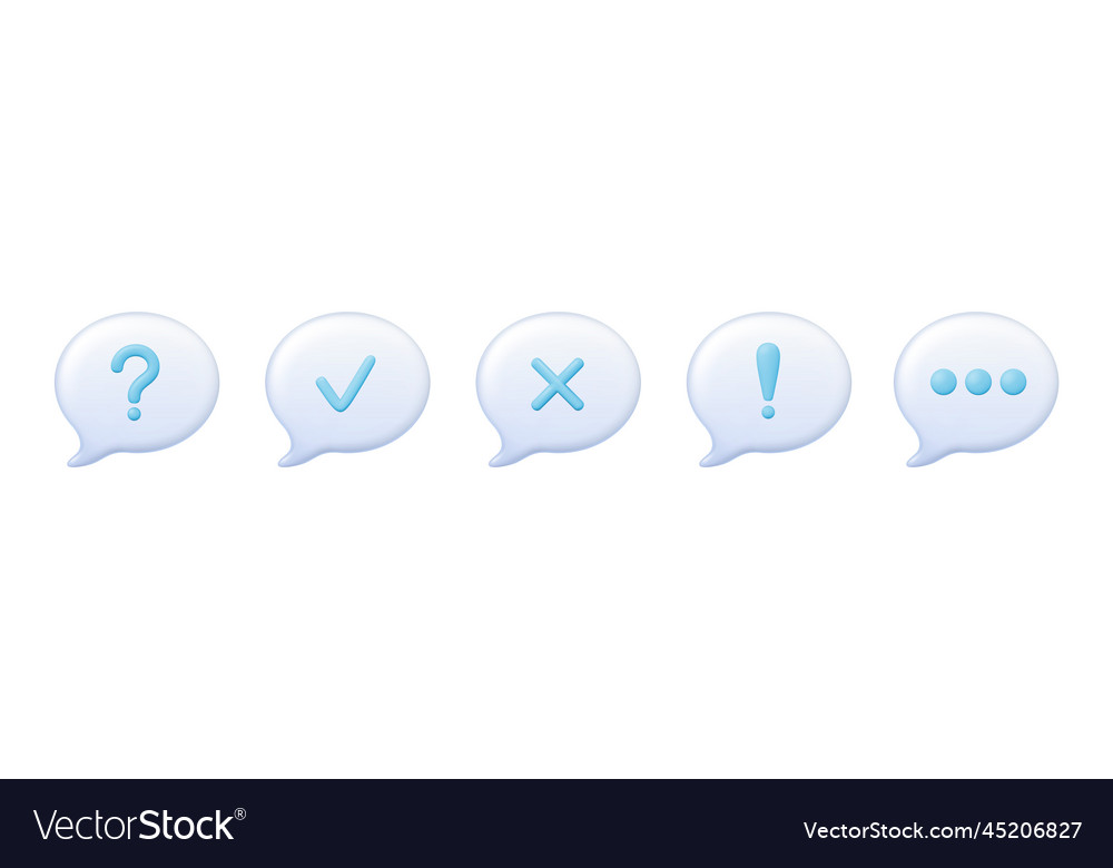 Message notification 3d bubbles approved Vector Image