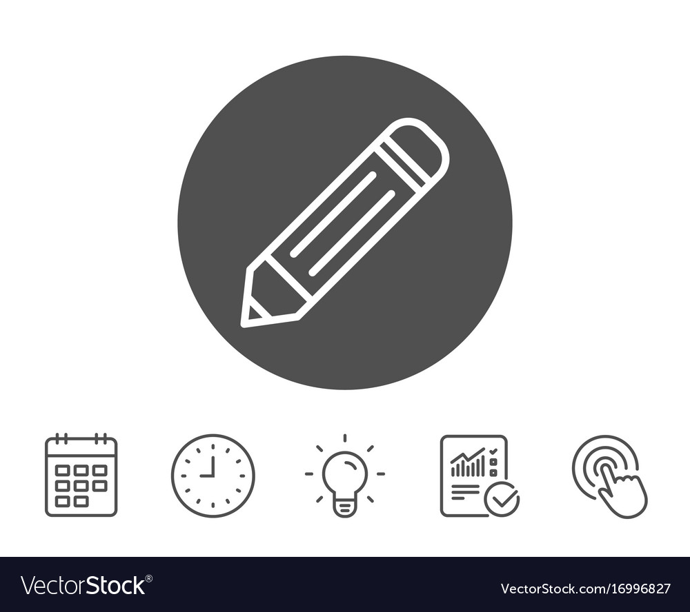 Pencil line icon edit sign Royalty Free Vector Image