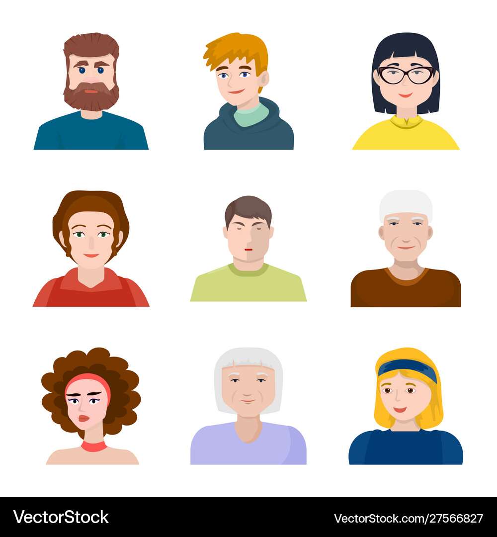 People and avatar logo set Royalty Free Vector Image