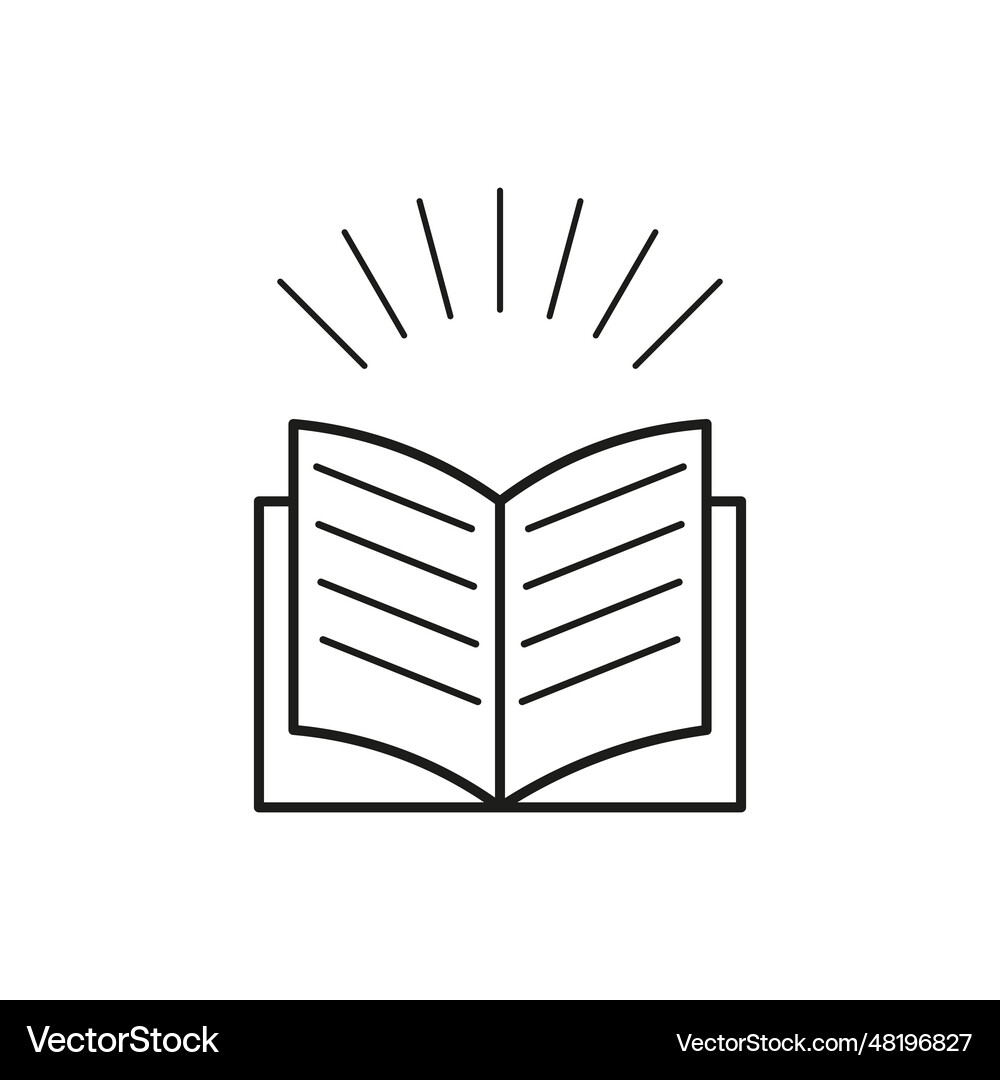 Scripture icon open book rays icon Royalty Free Vector Image