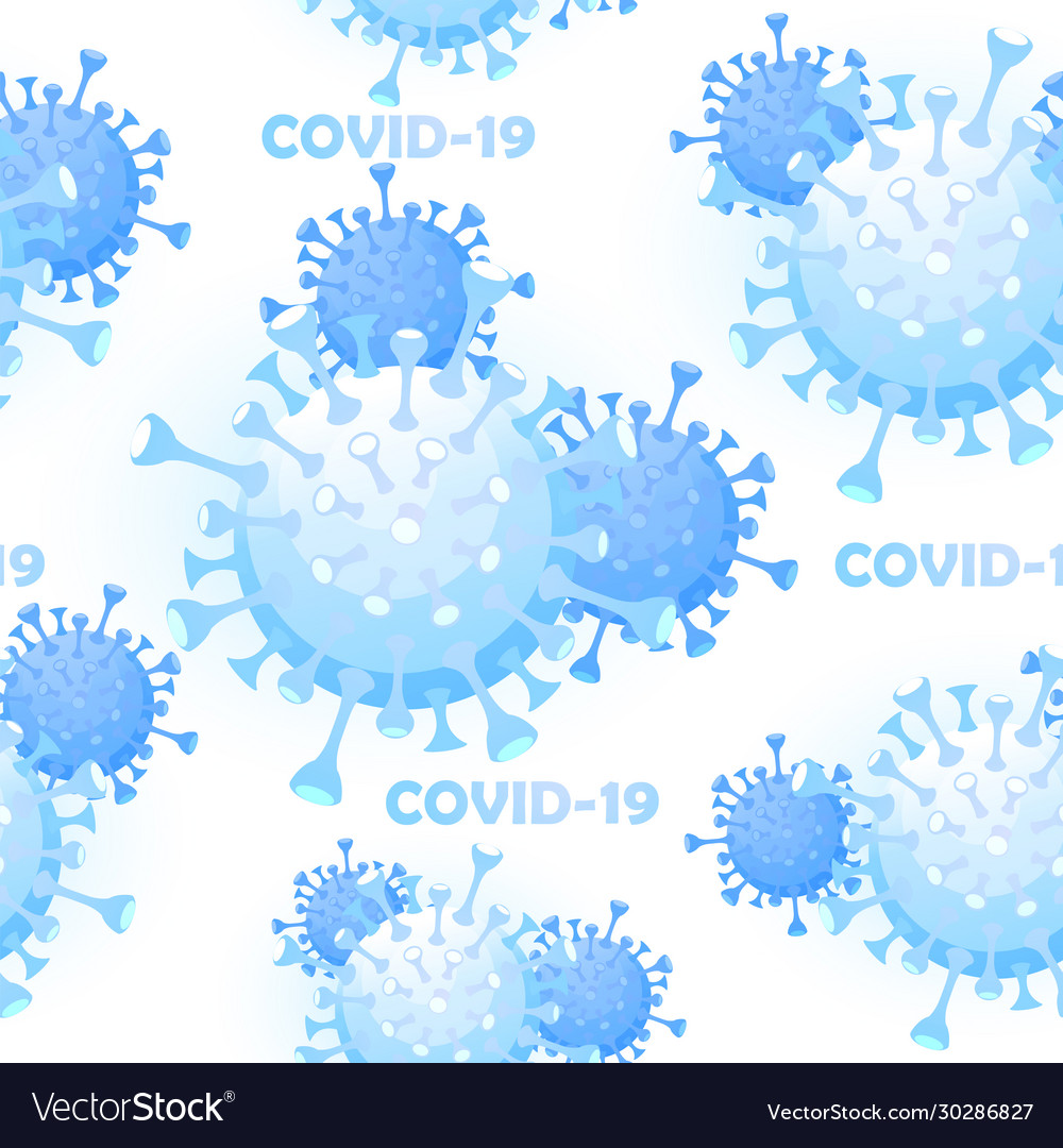 Seamless repetition pattern blue coronavirus or Vector Image
