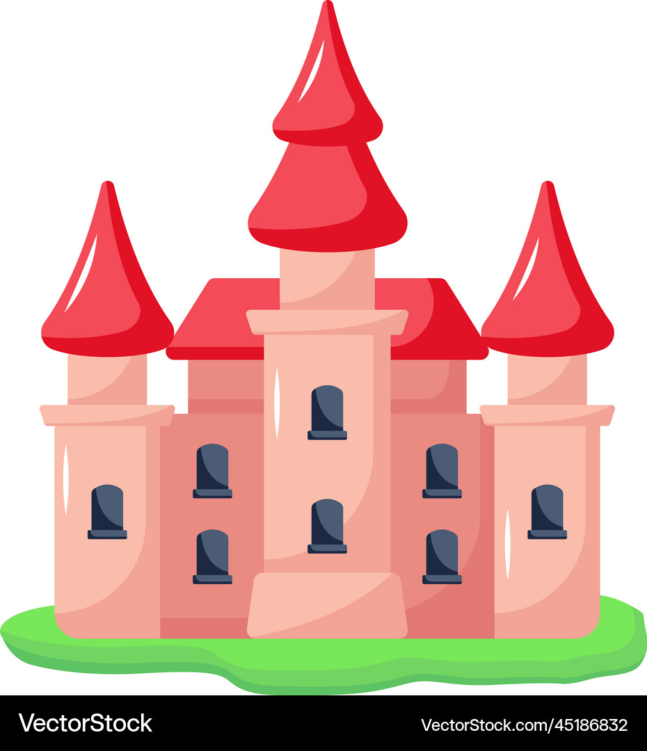 A flat icon of the castle Royalty Free Vector Image