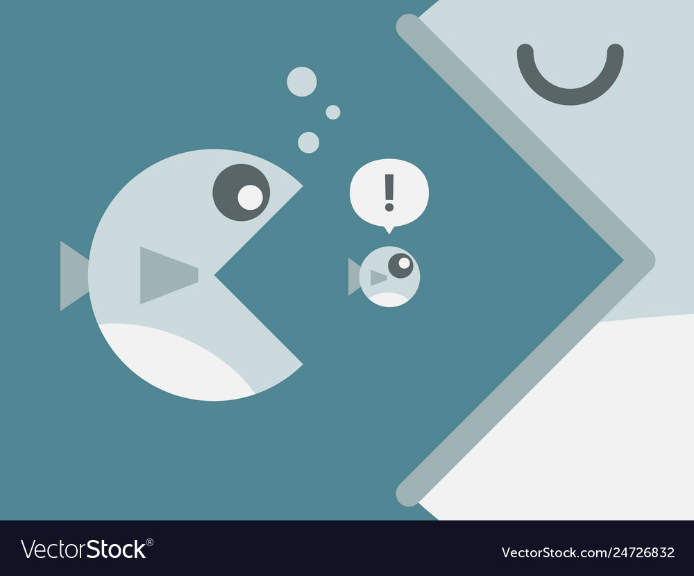 Big fish devouring a small Royalty Free Vector Image