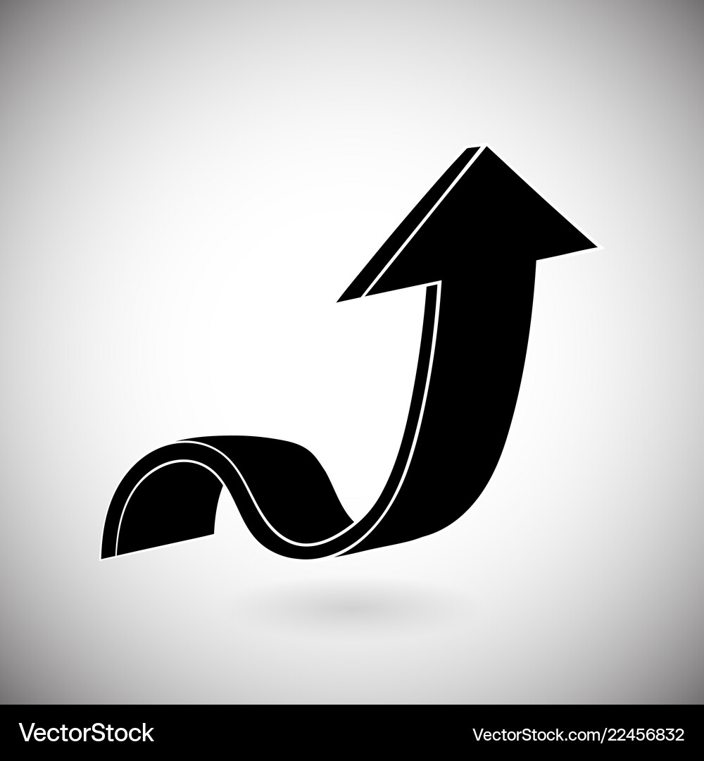 Black arrow up sign hand drawn sketch Royalty Free Vector