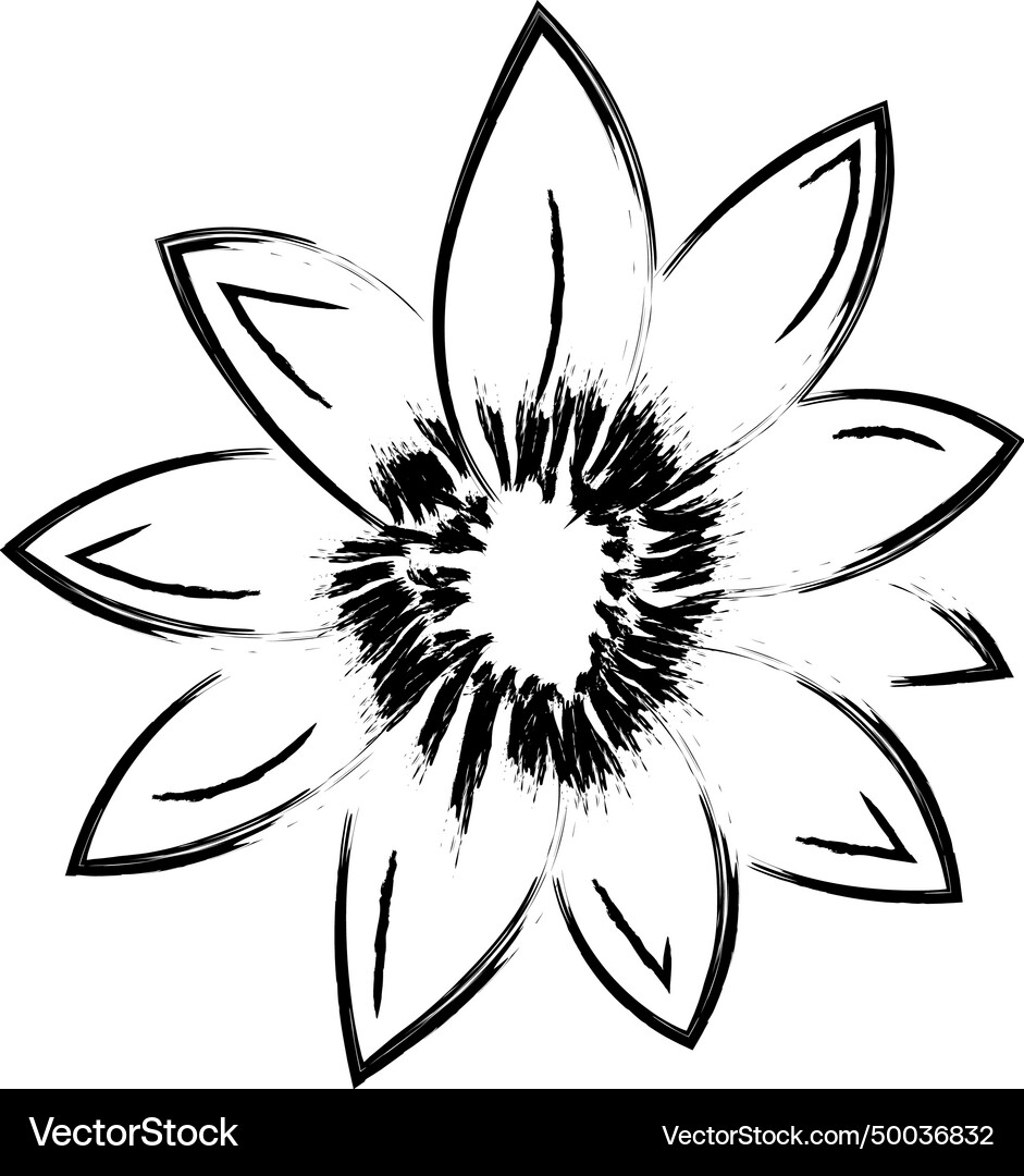 Flower drawing for print or use as poster Vector Image