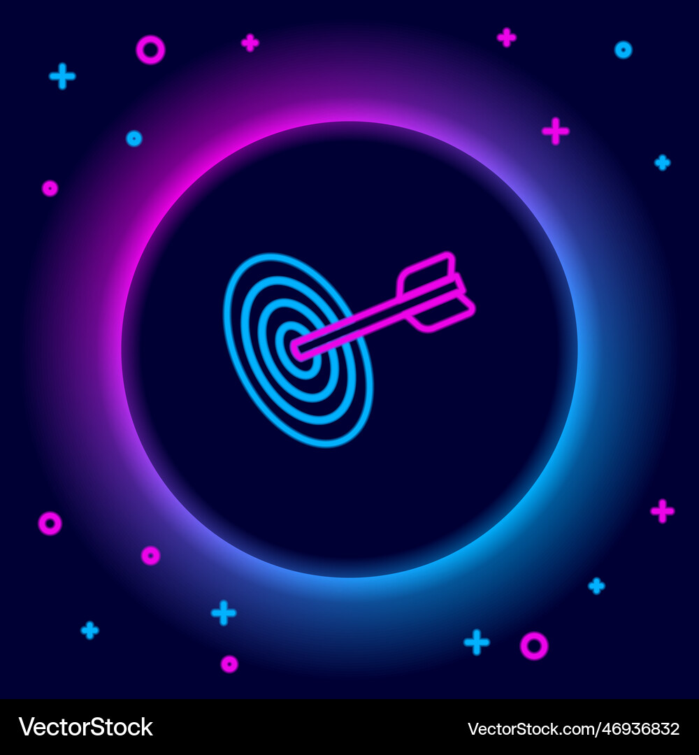 Glowing neon line target financial goal concept Vector Image