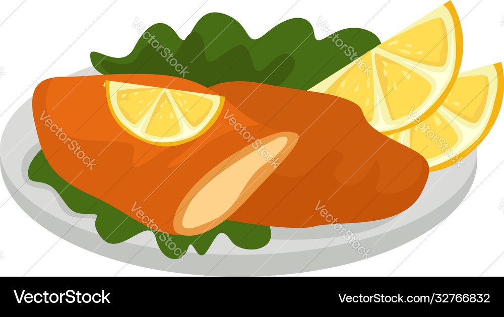Schnitzel on white background Royalty Free Vector Image