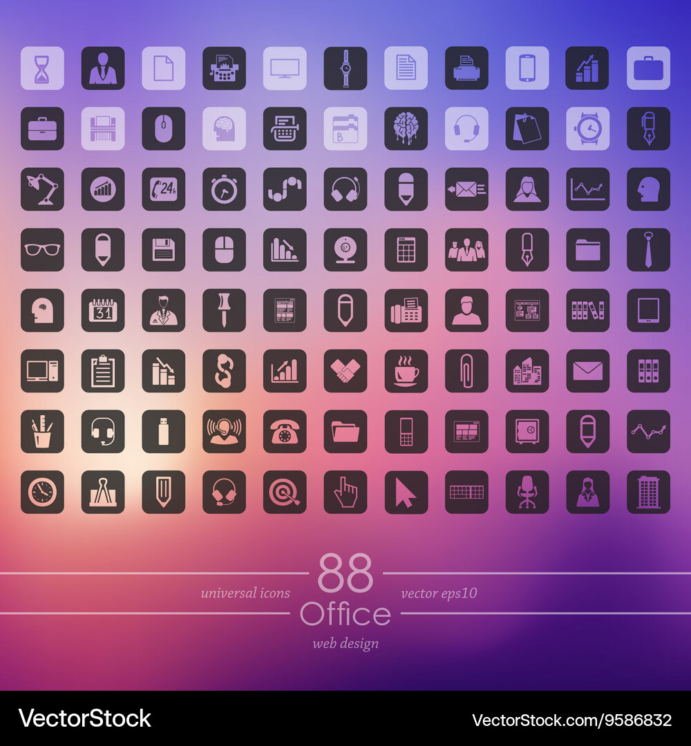 Set of office icons Royalty Free Vector Image - VectorStock