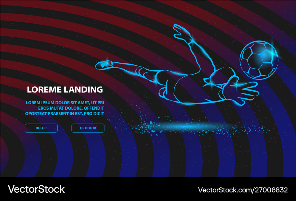 Soccer save from goalkeeper sport background Vector Image