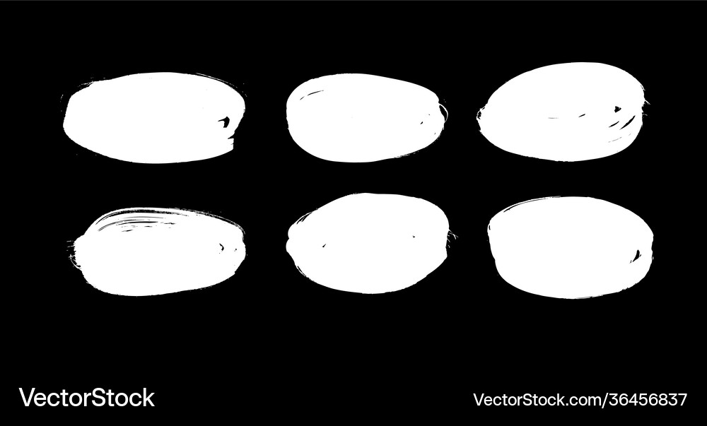 Art grunge oval banner set hand drawn paint Vector Image
