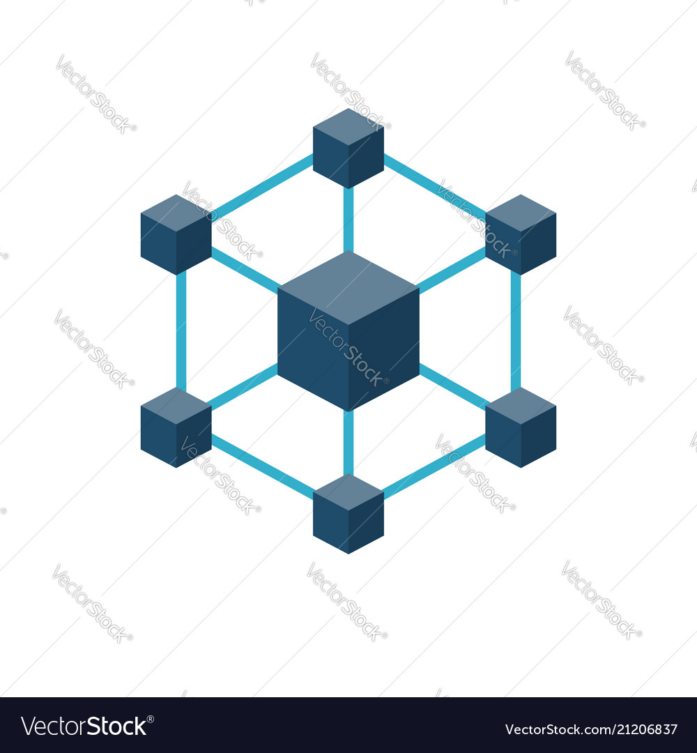 Blockchain Icon - Modern Flat Style Royalty Free Vector