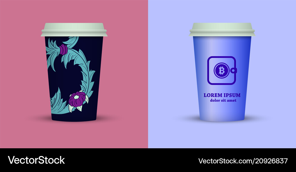 Coffee cup to go cups set collection Royalty Free Vector