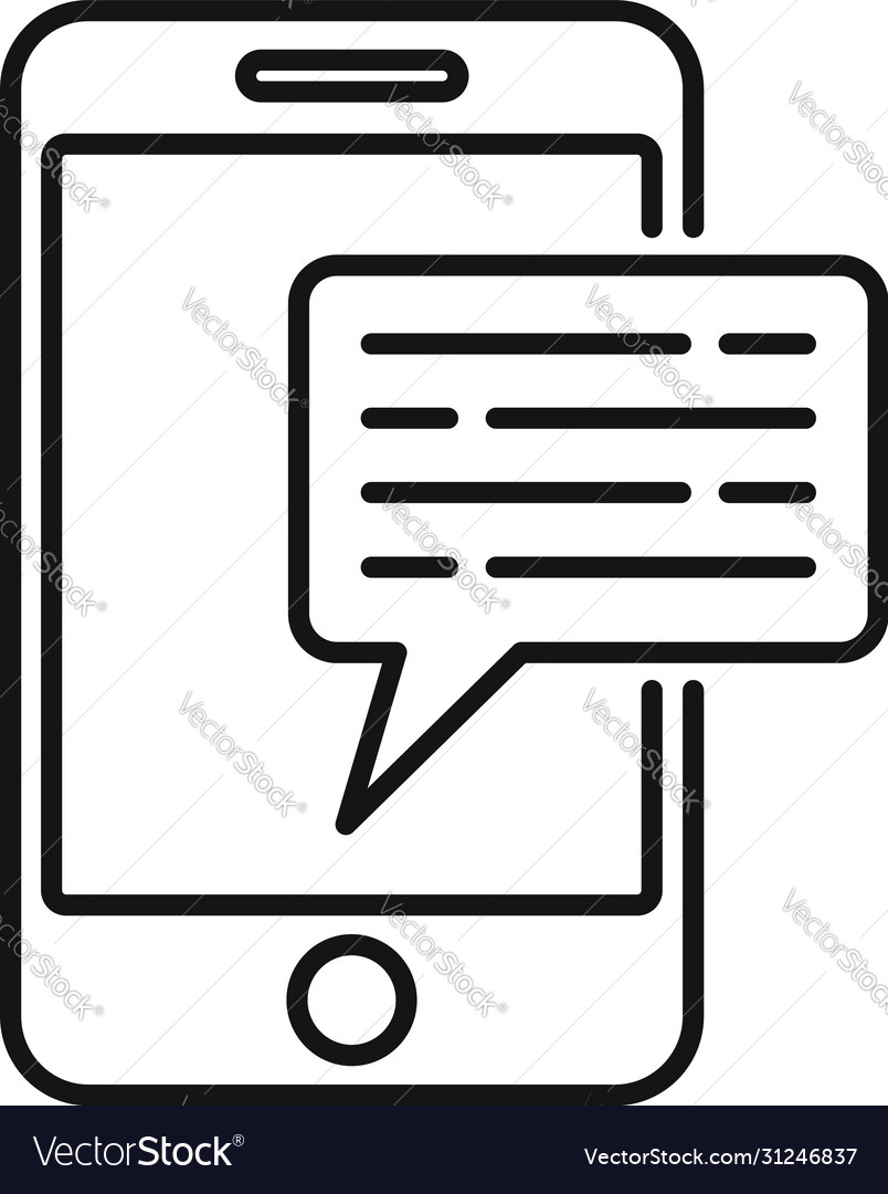 Corporate smartphone chat icon outline style Vector Image
