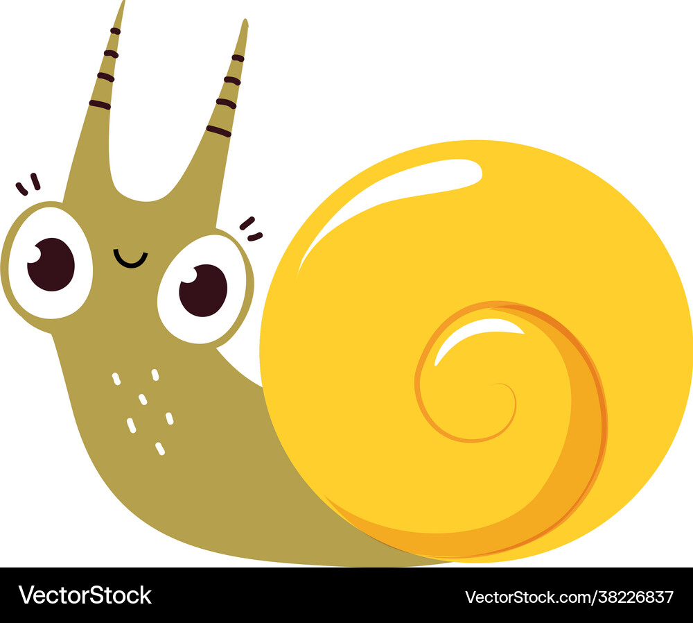Cute funny snail lovely gastropod creature Vector Image