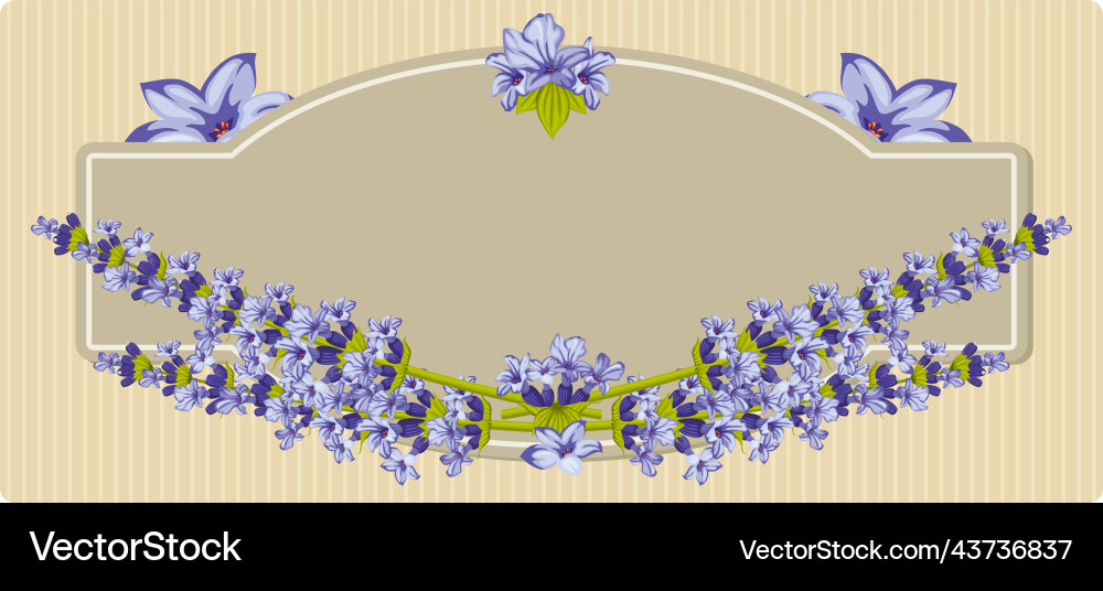 Decorative frame with flowers floral card Vector Image