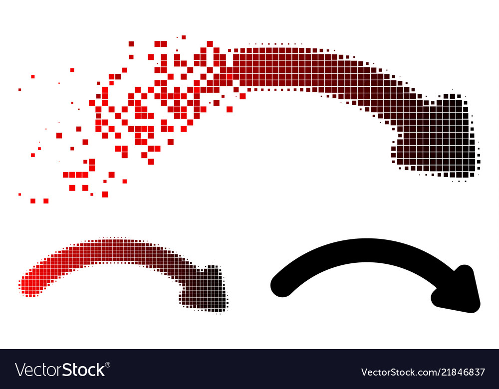 Disintegrating dot halftone redo icon Royalty Free Vector Disintegrating dot halftone redo icon Royalty Free Vector