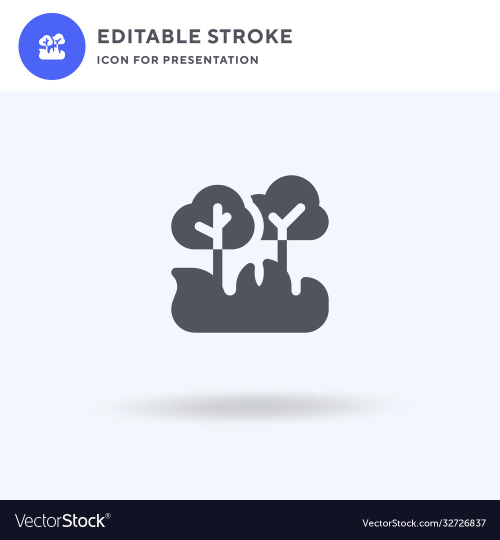 Forest fire icon filled flat sign solid Royalty Free Vector