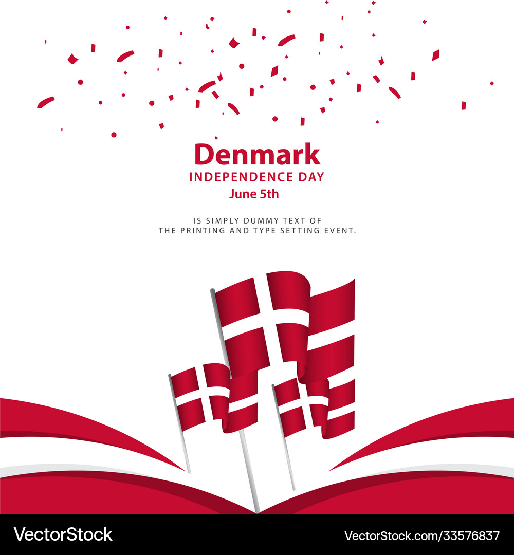 Happy denmark independence day celebration poster Vector Image