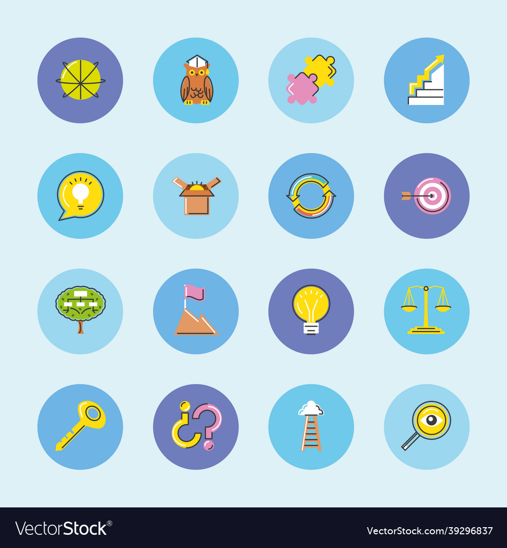 Knowledge education set Royalty Free Vector Image