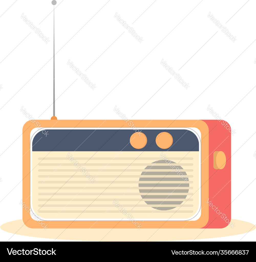 Orange radio on a white background Royalty Free Vector Image