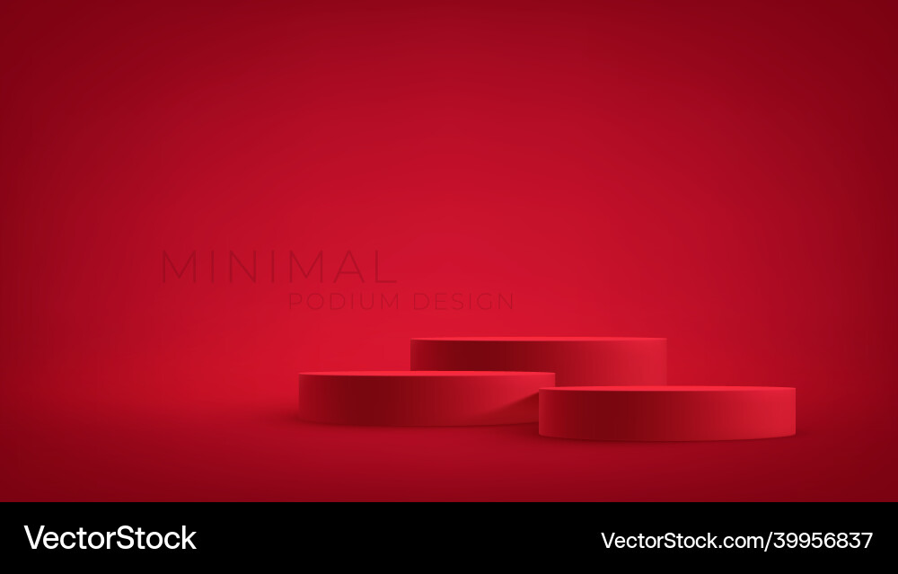 Realistic 3d red product podium on background Vector Image