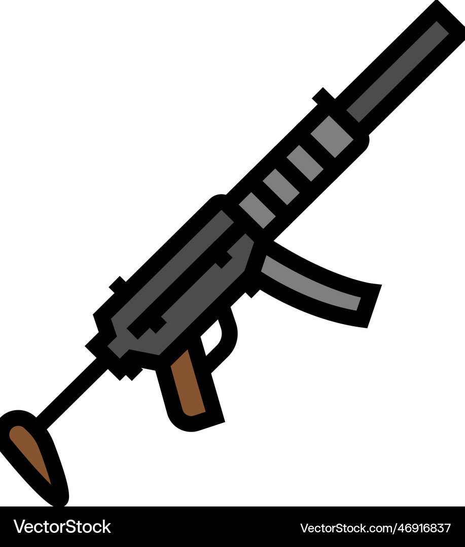 Rifle weapon war color icon Royalty Free Vector Image