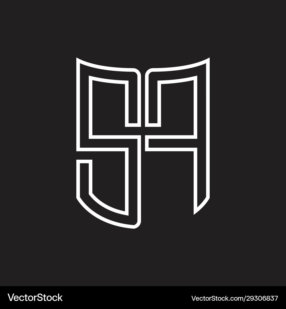 Sf logo monogram with ribbon style outline design Vector Image
