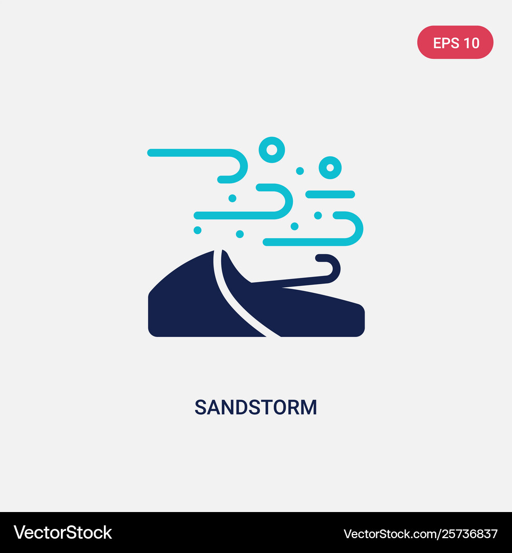 Two color sandstorm icon from desert concept Vector Image
