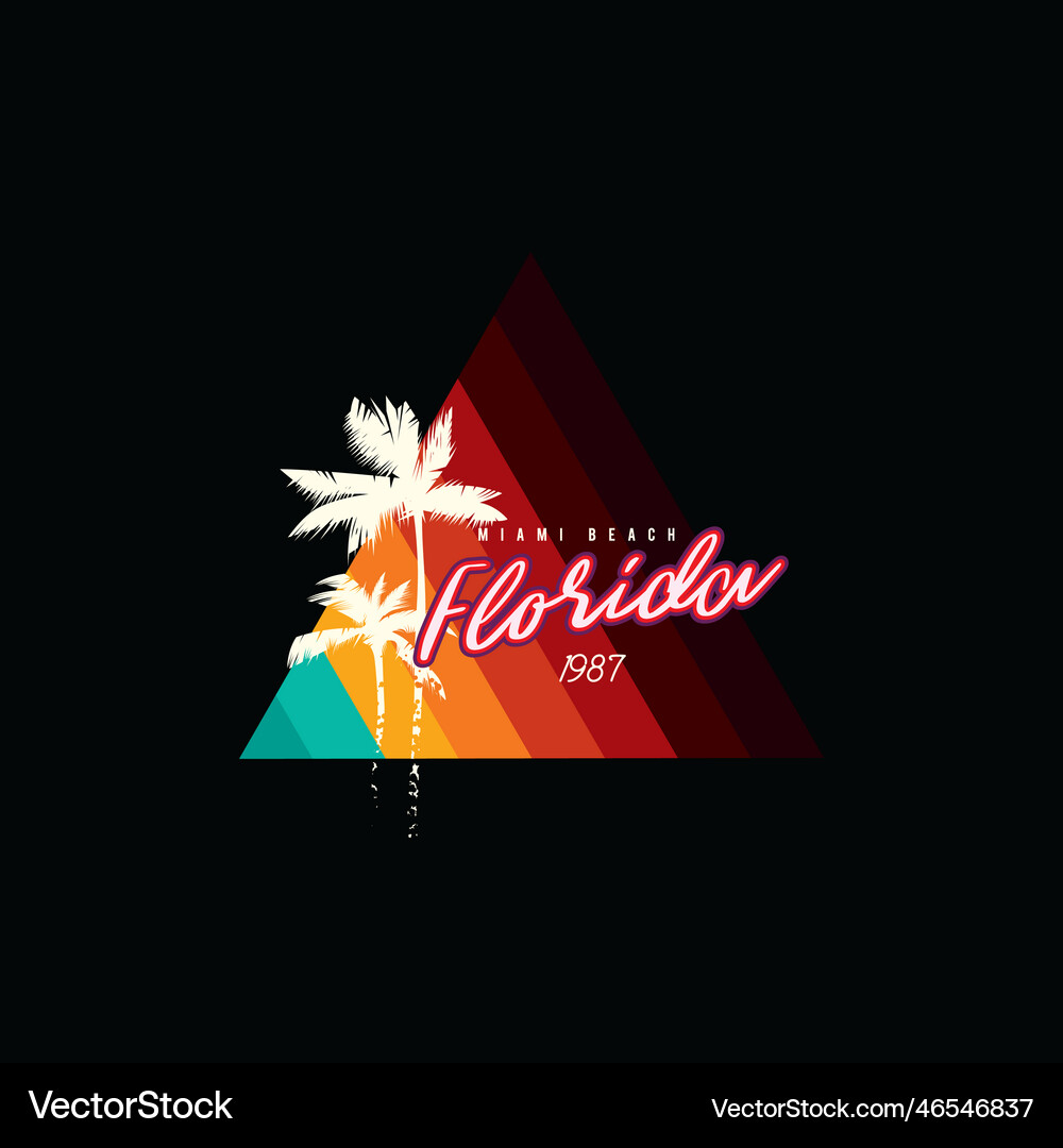 Vintage triangular sunset in the style of 80s Vector Image