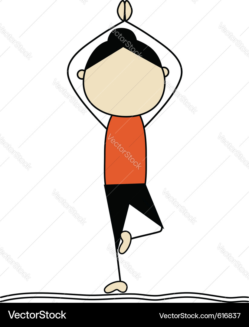 Woman in Tree Pose Yoga Royalty Free Vector Image