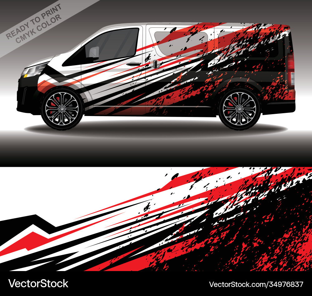 Wrap car decal design custom livery race rally Vector Image