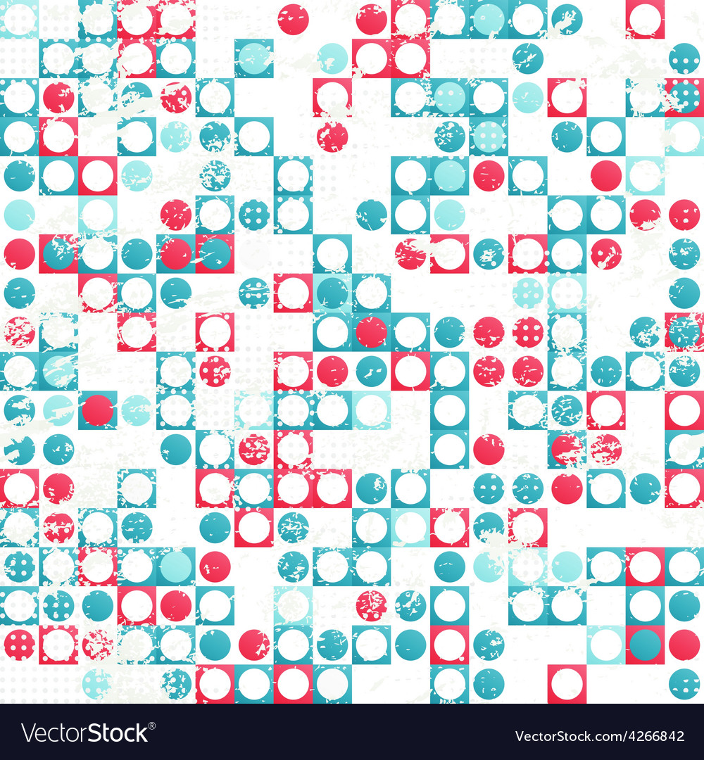 Abstract circle seamless pattern with grunge Vector Image