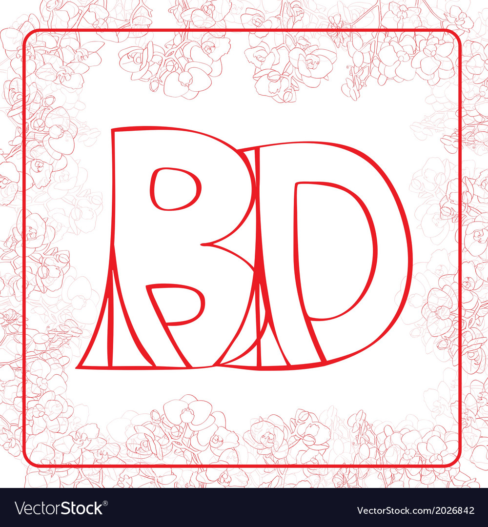 Bd monogram Royalty Free Vector Image - VectorStock