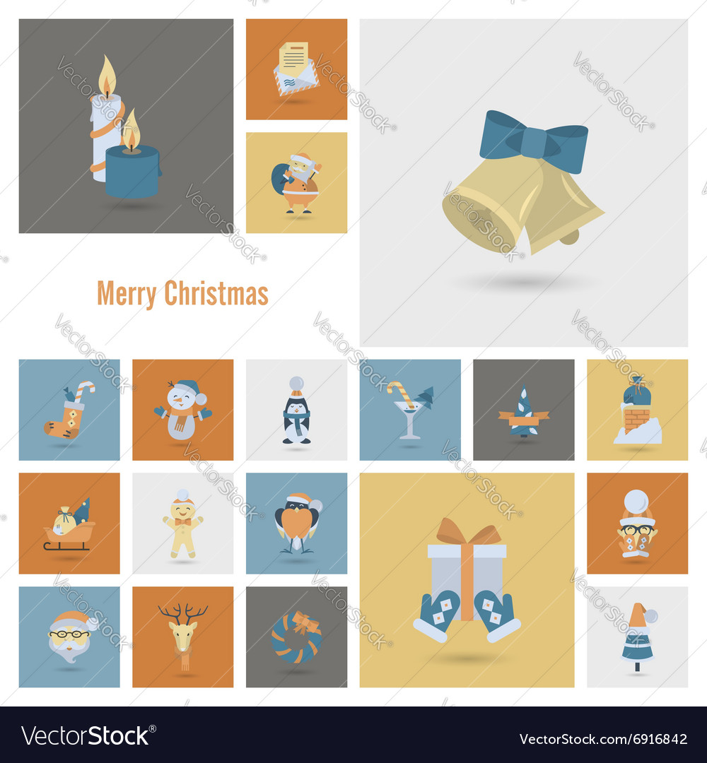 Christmas and winter icons collection Royalty Free Vector