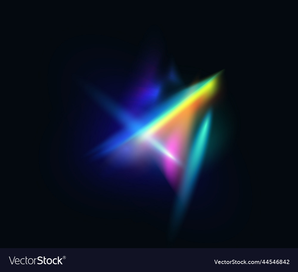 Crystal rainbow lights effect bright ray or beam Vector Image