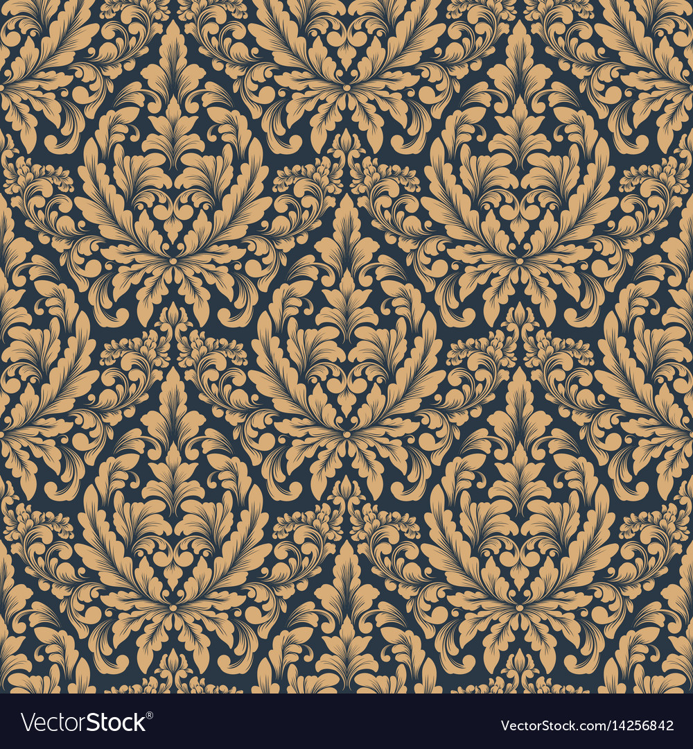 Damask seamless pattern background Royalty Free Vector Image