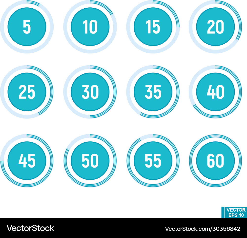 Download wait icon 60 minutes Royalty Free Vector Image