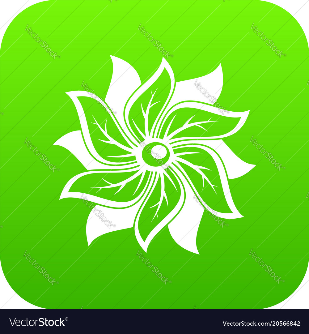 Flower icon digital green Royalty Free Vector Image Flower icon digital green Royalty Free Vector Image