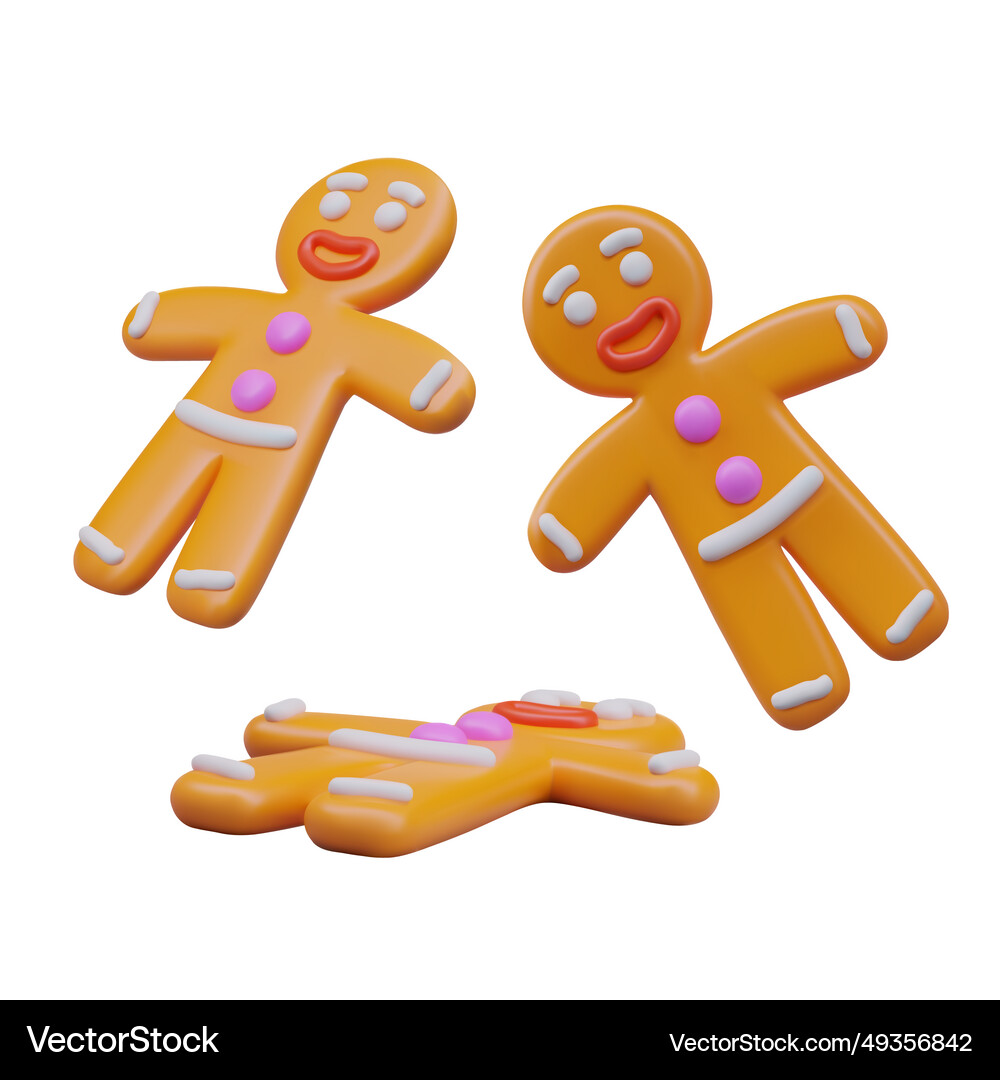 Gingerbread man on white background christmas Vector Image