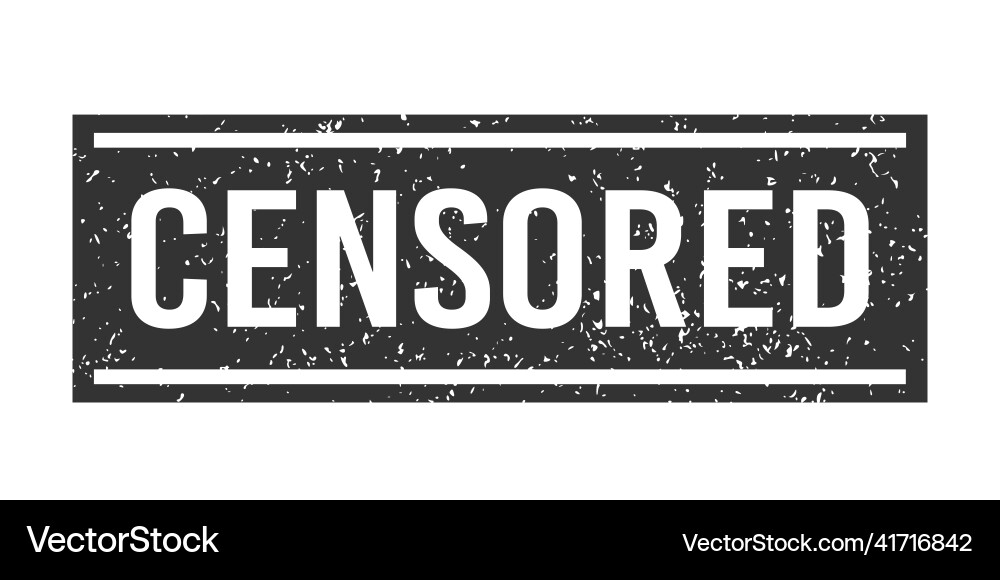 Grunge black censored word rubber stamp censor Vector Image