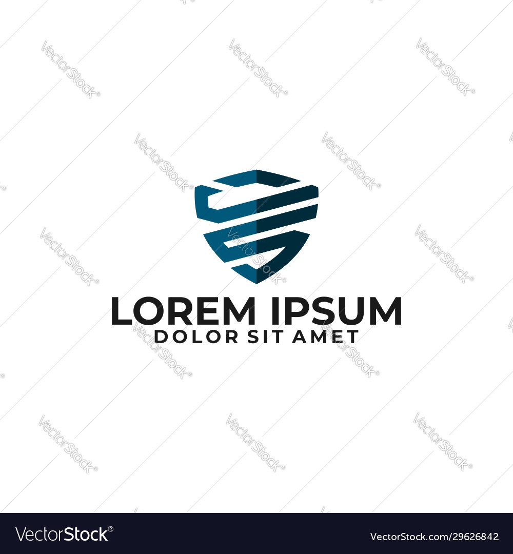 Initial letter js logo template with shield icon Vector Image