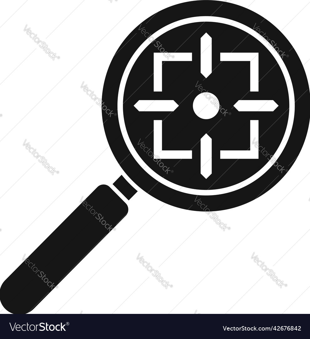 Magnifier focus icon simple team job Royalty Free Vector