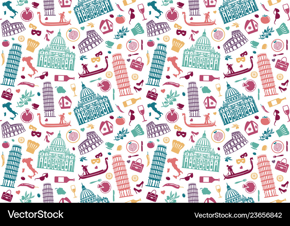 Seamless background with traditional symbols Vector Image