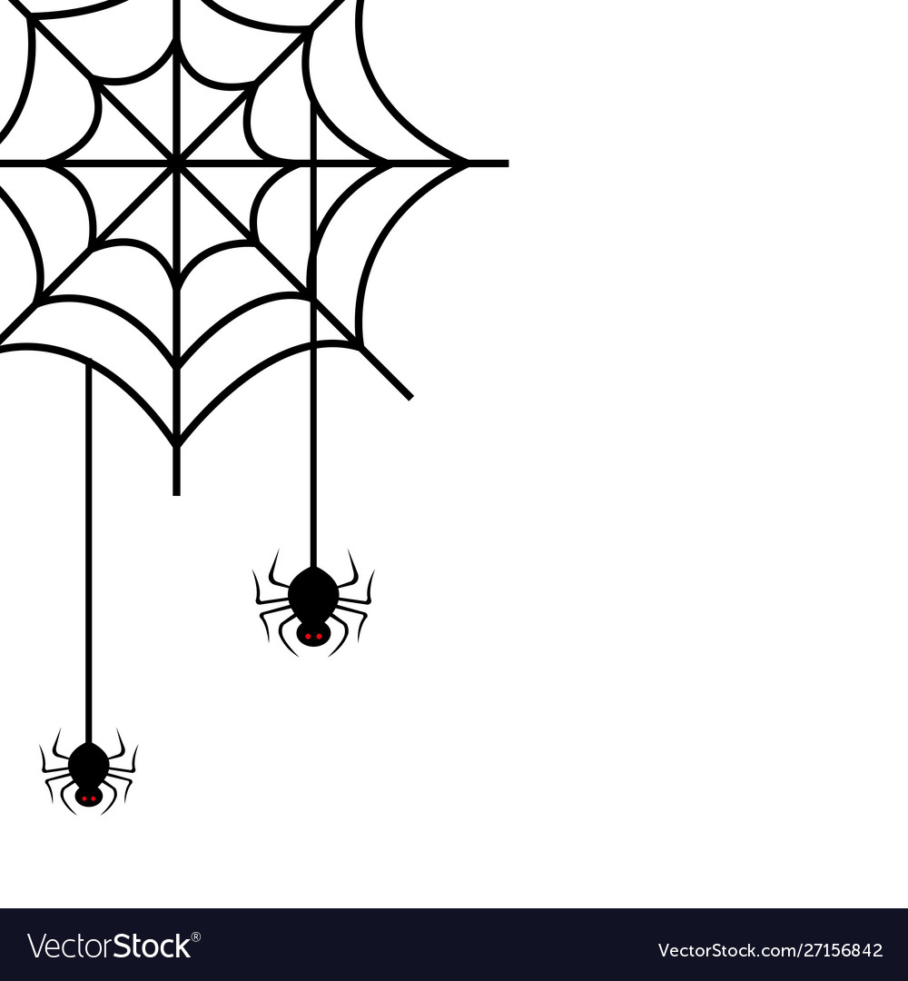 Spiders halloween in cobweb Royalty Free Vector Image