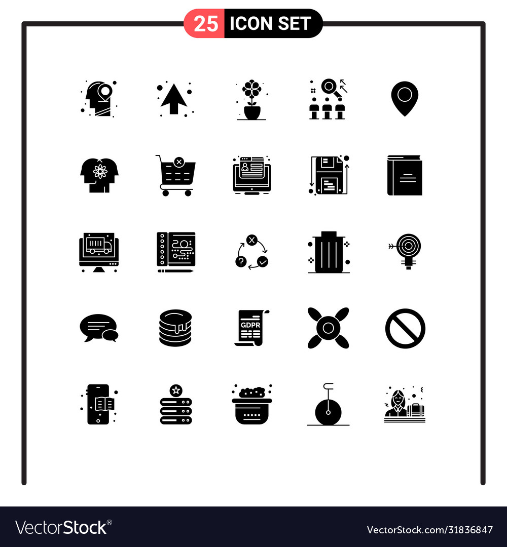 25 user interface solid glyph pack modern Vector Image