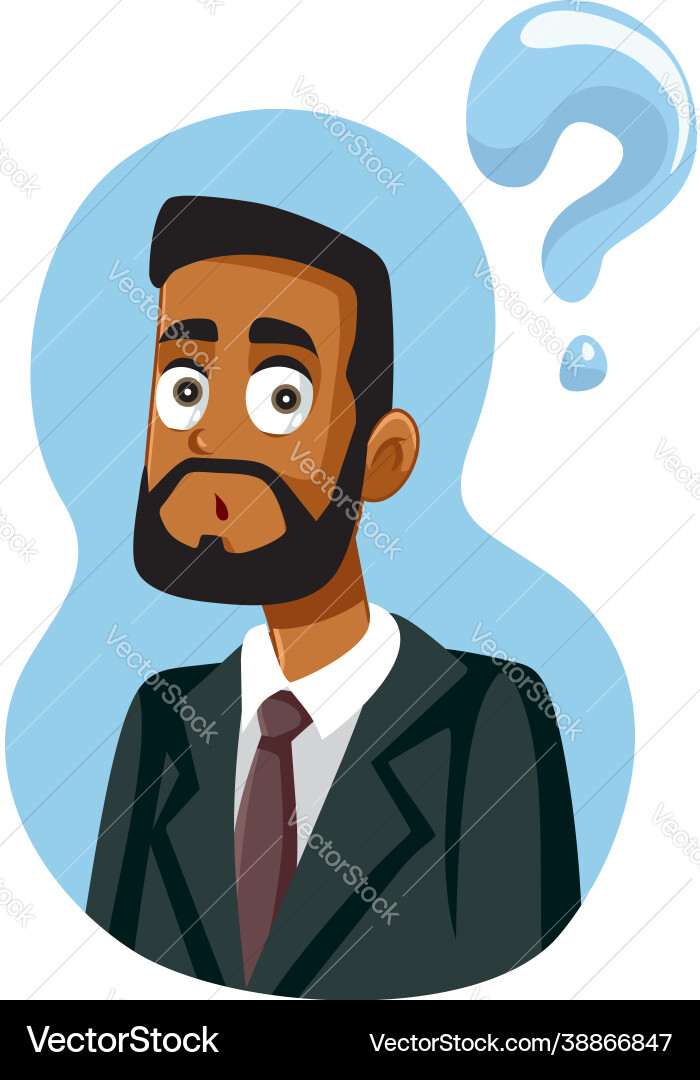 African businessman having questions Royalty Free Vector
